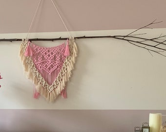 Pink Hanging Macrame Nursery Wall Art Nursery Macrame - Etsy