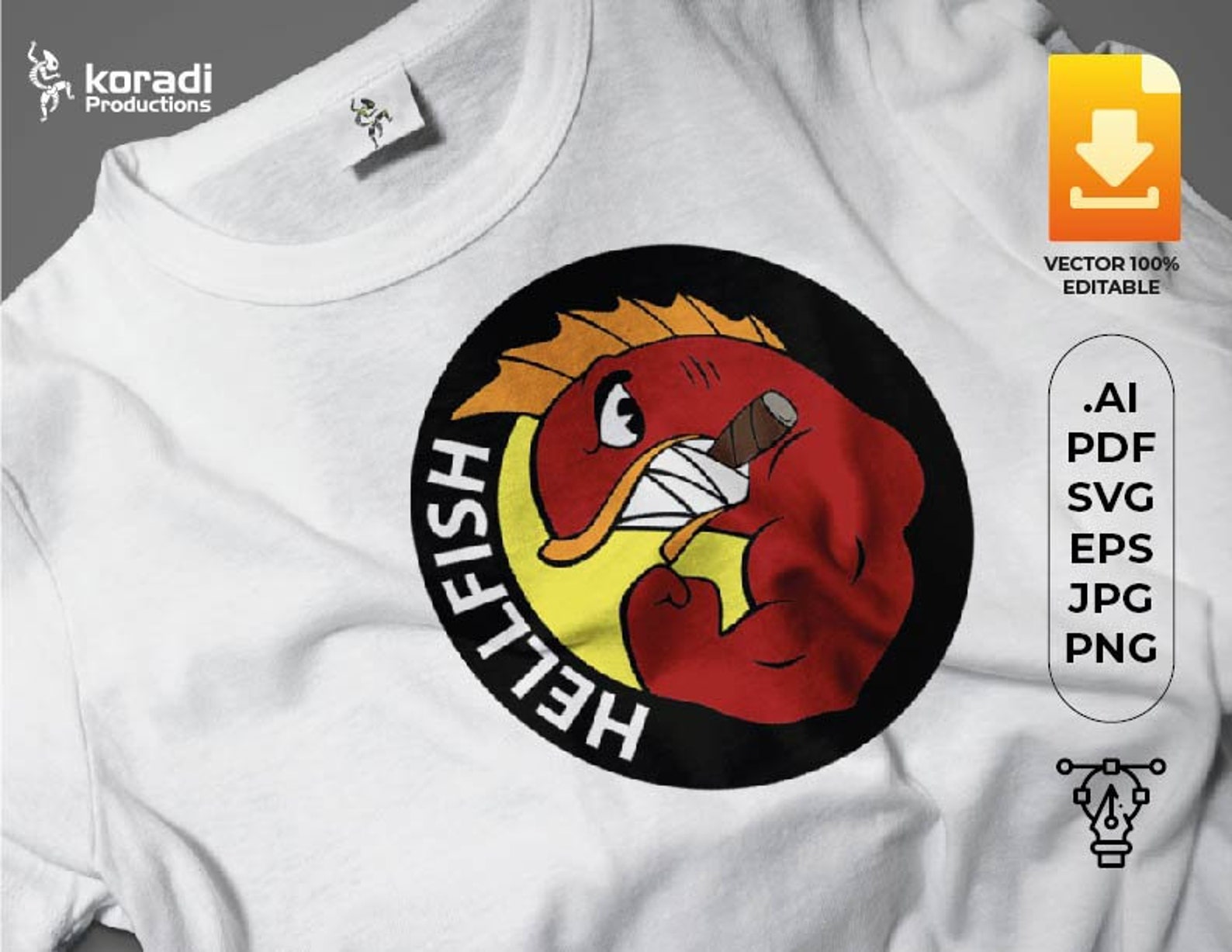 VECTOR HELLFISH Simpsons svg eps pdfai jpg png | Etsy