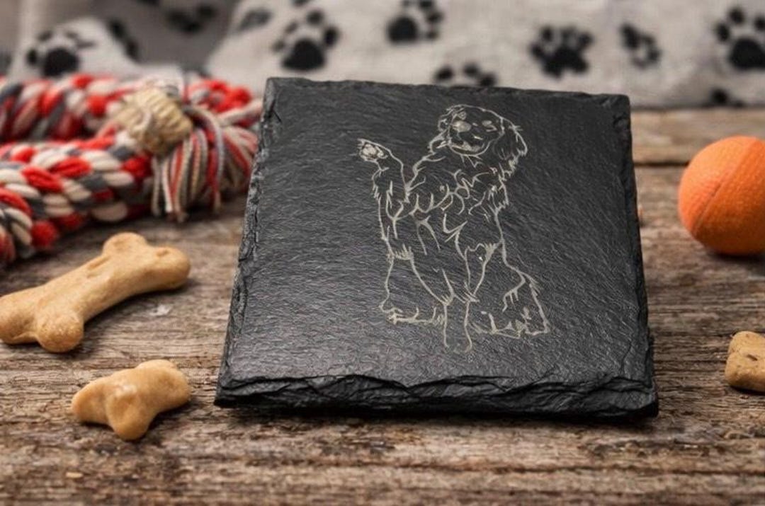 Golden Retriever Slate Coaster – Dog Lover Drink Coaster, Laser ...