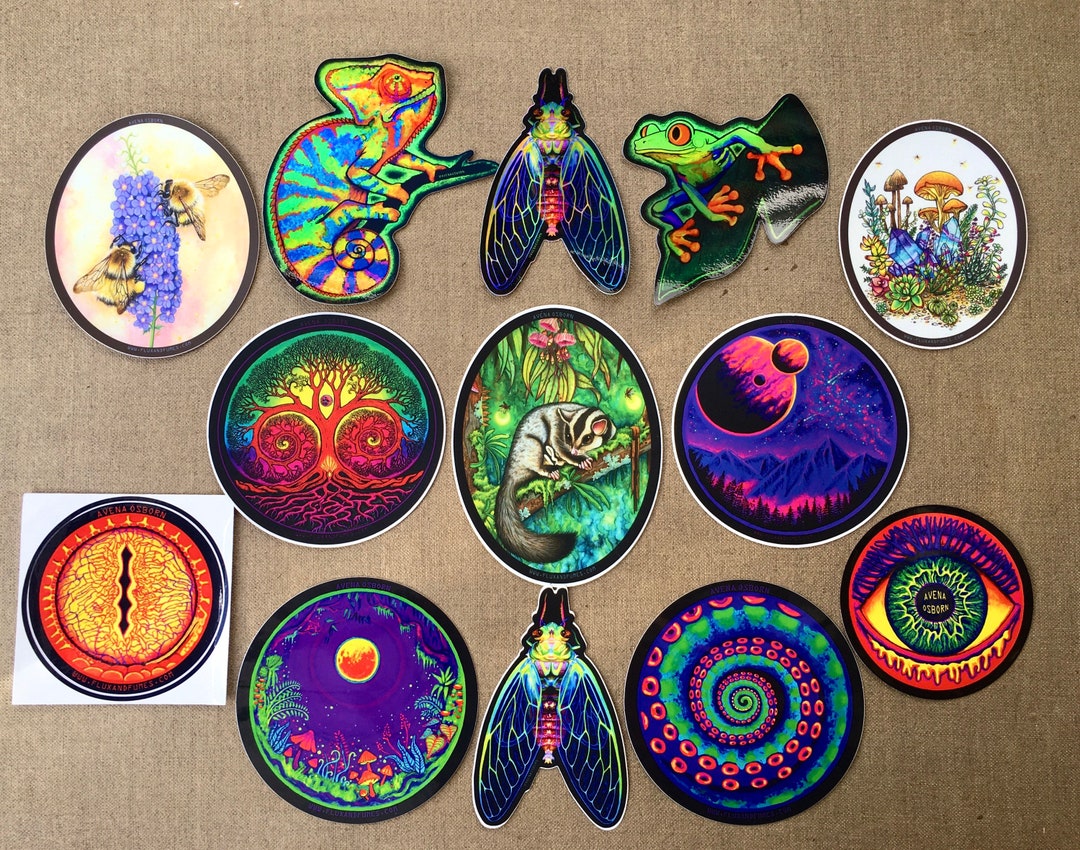 Large Sticker Pack All Designs Variety of Psychedelic - Etsy