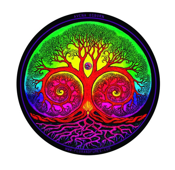 Tree of Life Psychedelic Rainbow Spiral Tree Vinyl | Etsy
