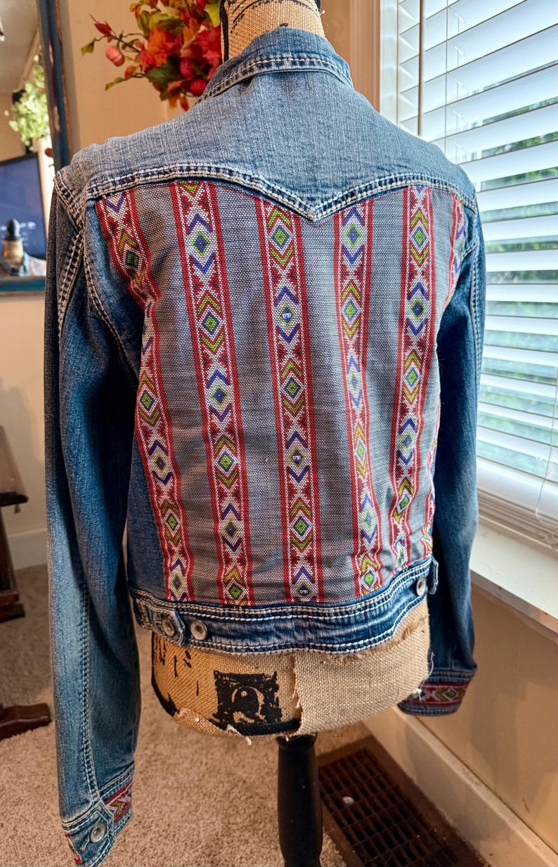 Juniors Size XL Bright Aztec Jean Jacket - Etsy