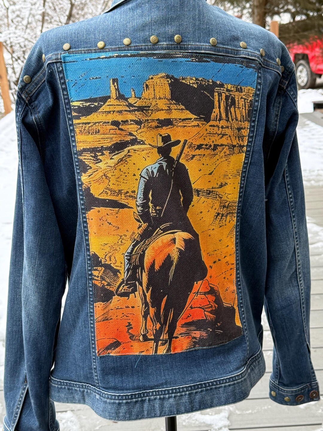 Reworked Cowboy Denim Jacket - Etsy
