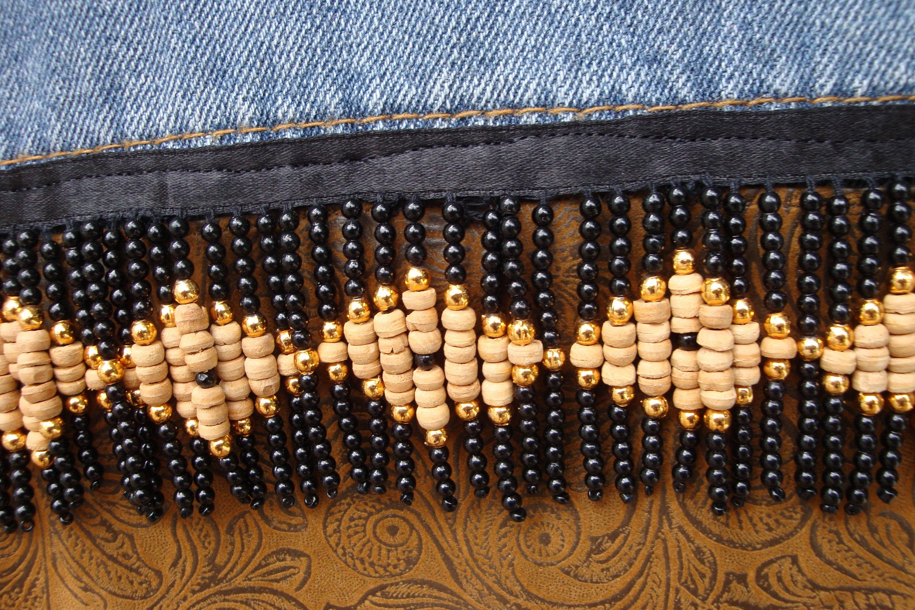 Size XL Western Beaded Denim Jacket - Etsy