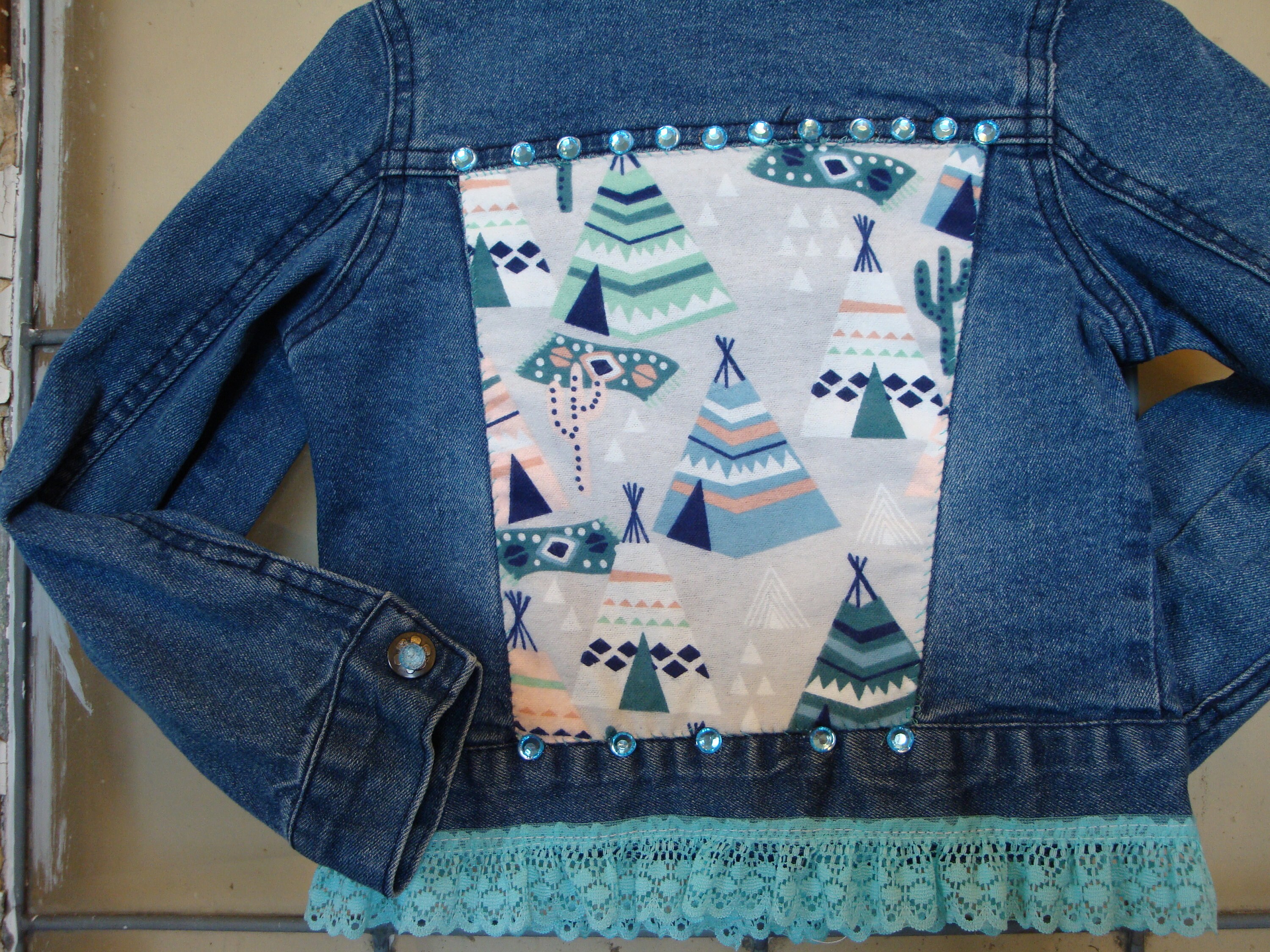 Size 4T Little Girls' Sparkle and Lace Jean Jacket - Etsy