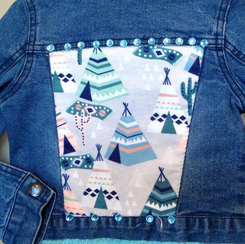 Size 4T Little Girls' Sparkle and Lace Jean Jacket - Etsy