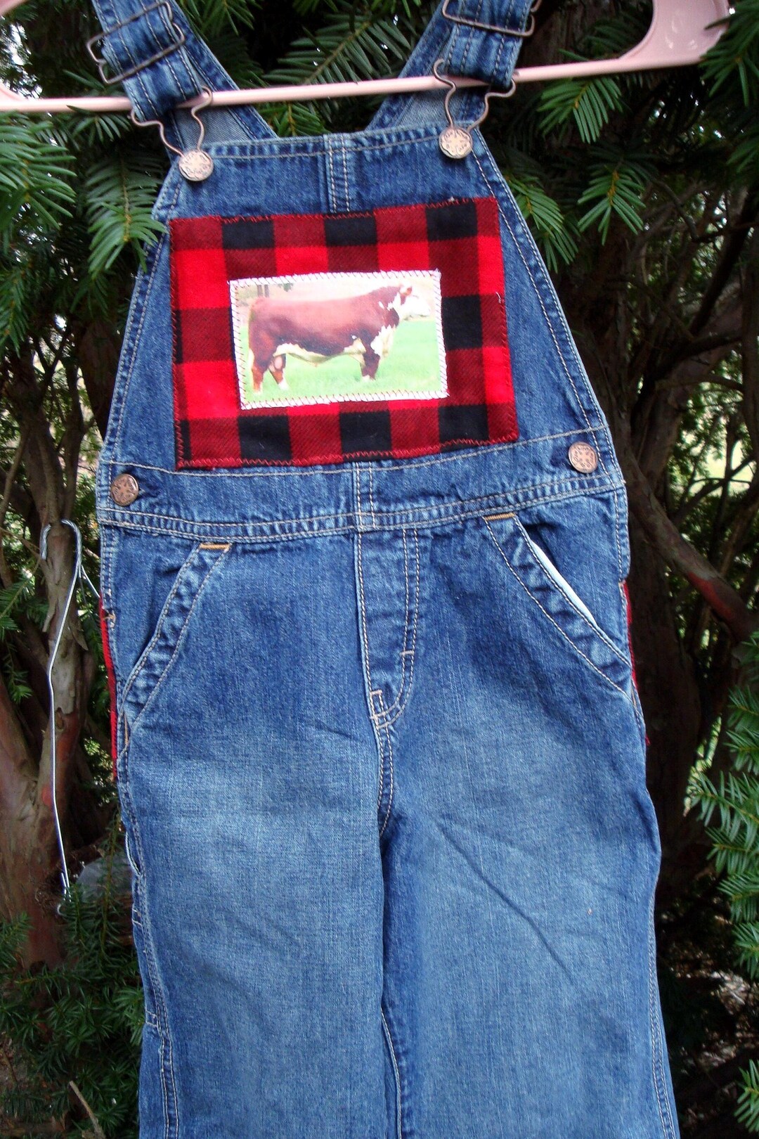 3T Denim Overalls With Cows - Etsy