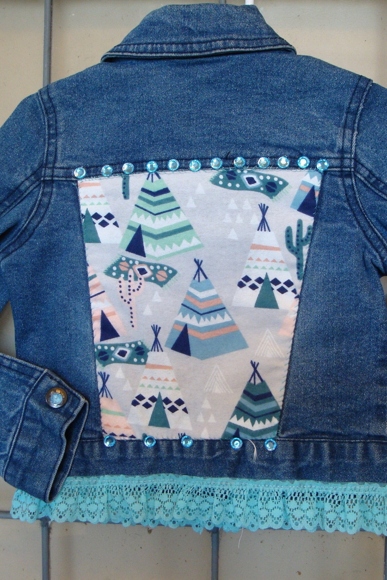 Size 4T Little Girls' Sparkle and Lace Jean Jacket - Etsy