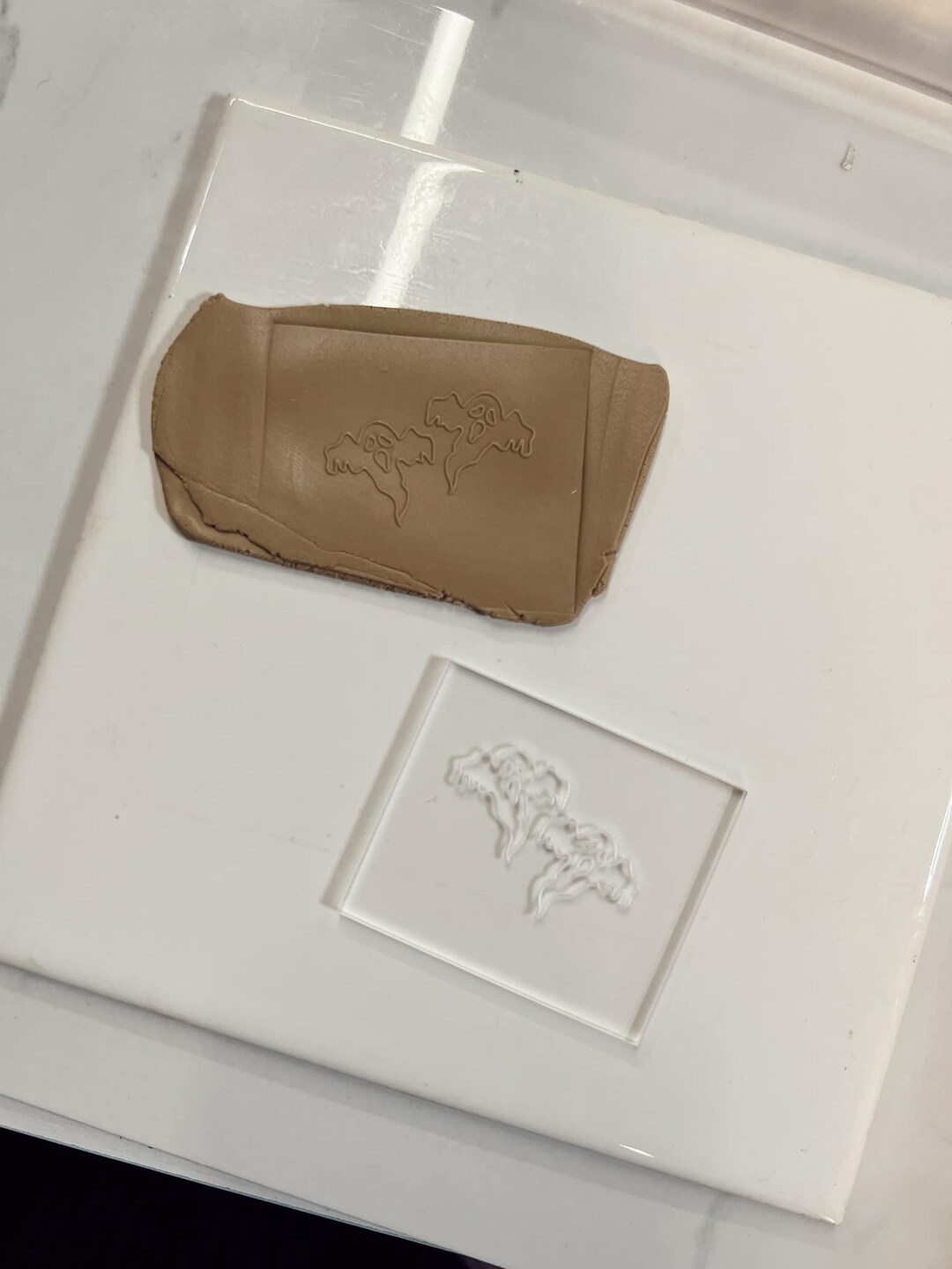 Ghosts Acrylic Texture Tile Stamp | Debossing Texture Tile | Clay Tools ...