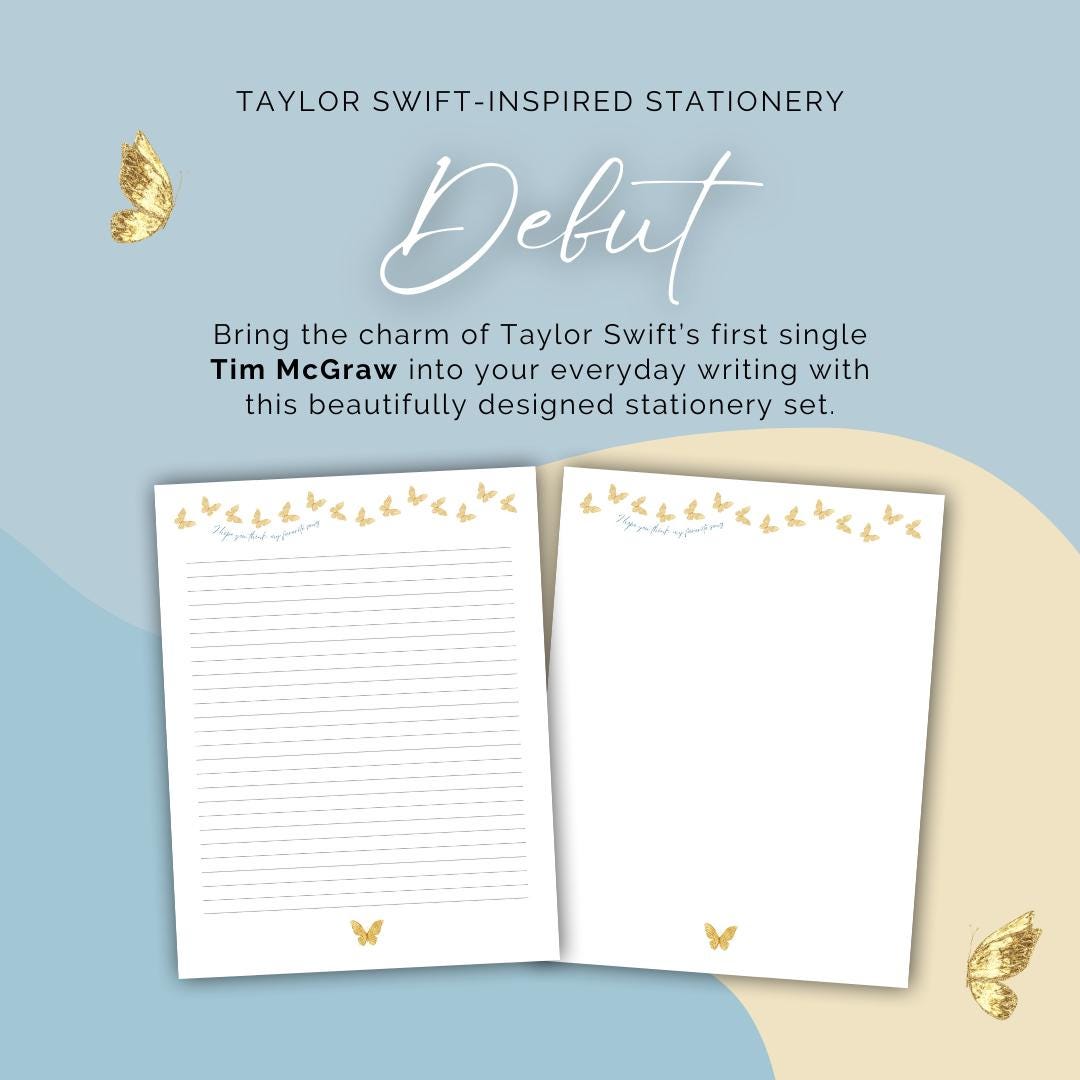 Debut, Printable Stationery, Taylor Swift, Lined Stationery, Stationery ...