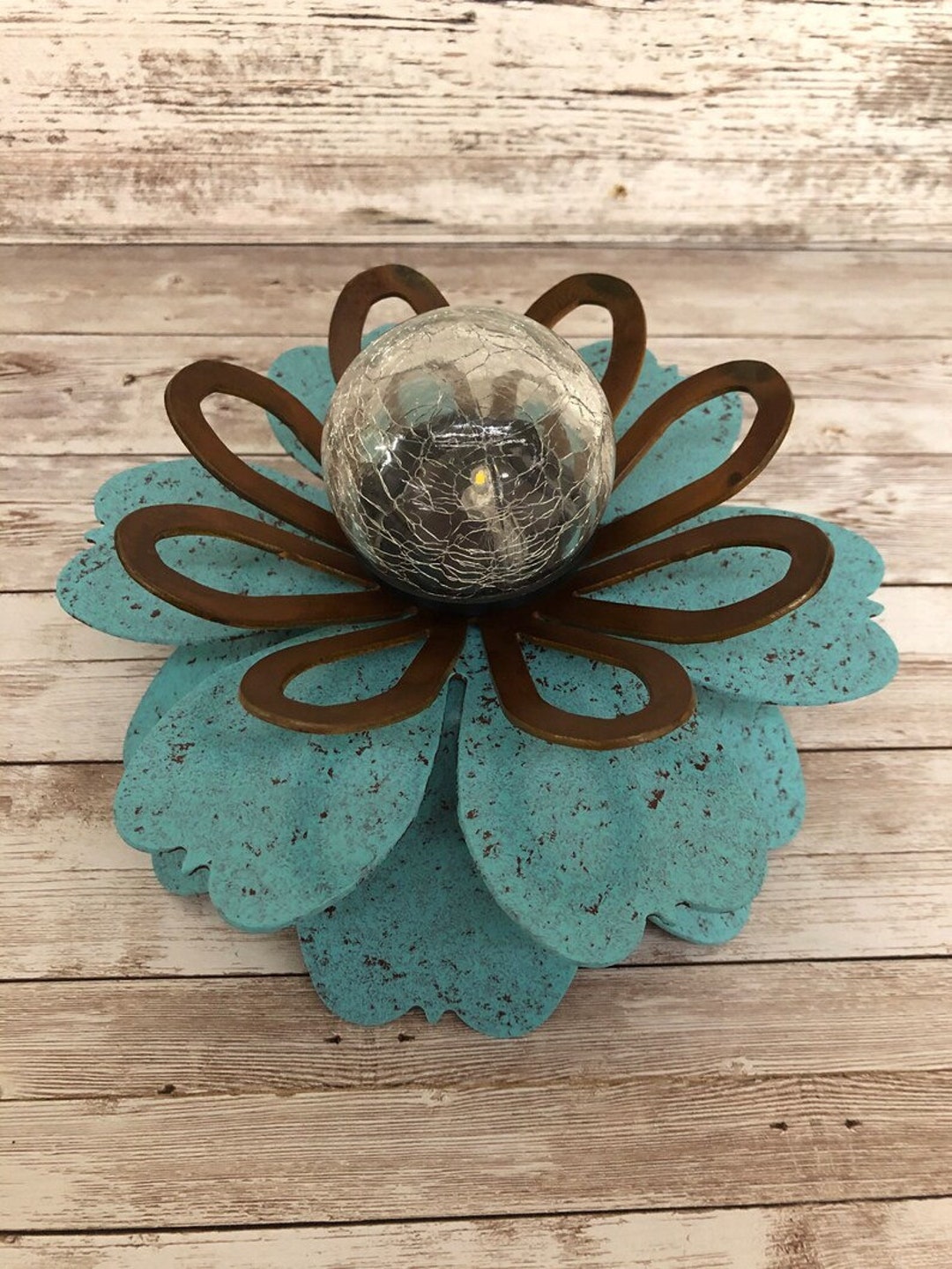 Solar Flower Centerpiece, Metal Flower, Solar Light, Gift for Mom ...