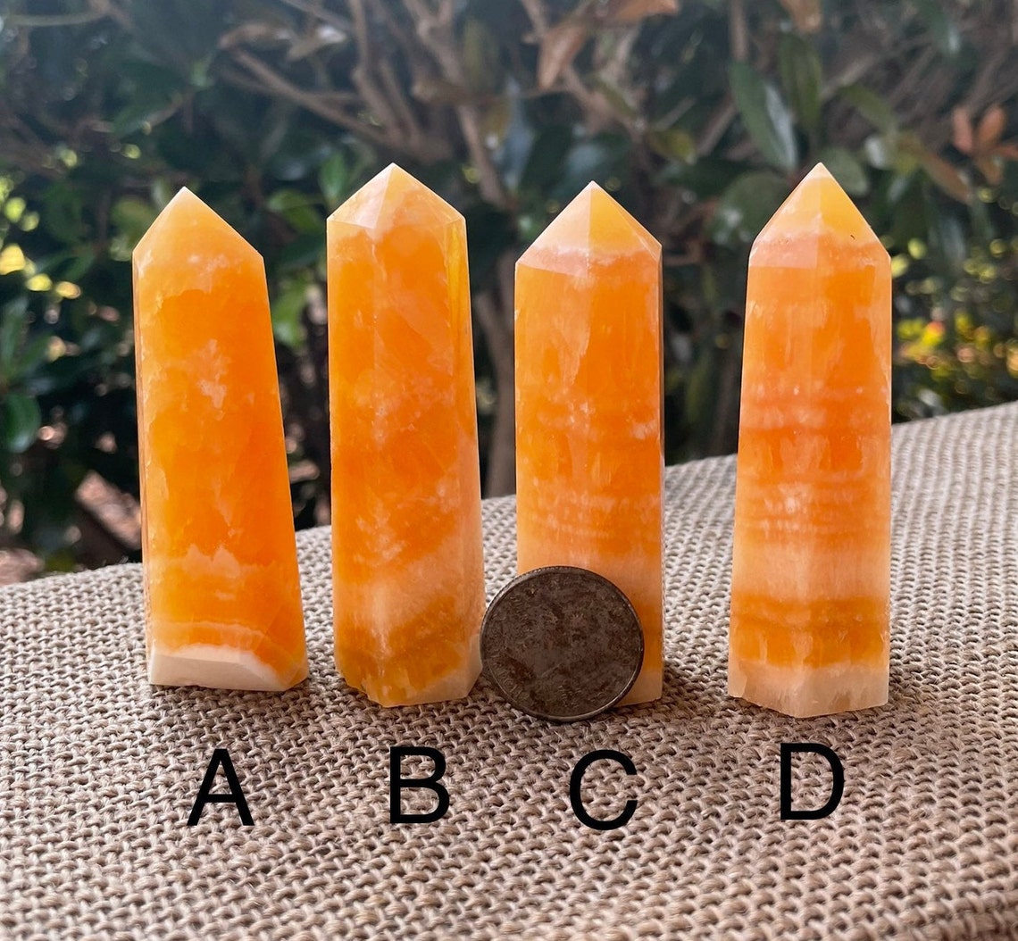 Orange Calcite Orange Calcite Point Crystal Point Calcite | Etsy