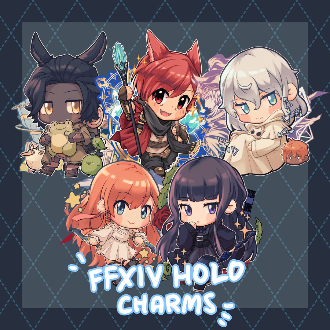 Final Fantasy XIV (FFXIV) Holo Keychains: Ryne, Gaia, Erenville, Themis ...