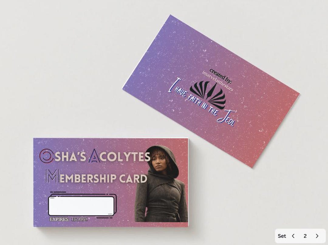 The Acolyte Fan Membership Cards - Etsy