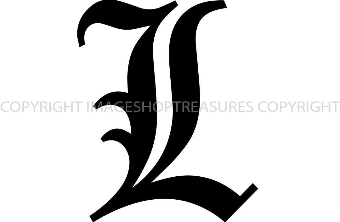 Old English Letter L Anglian OE Tattoo Latin Irish Celtic Fancy Wedding ...