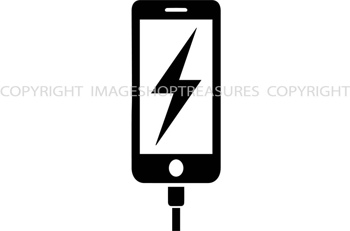Cell Charger Logo Lightning Iphone Android Battery Vector - Etsy
