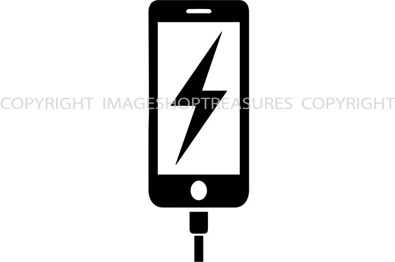 Cell Charger Logo Lightning Iphone Android Battery Vector - Etsy