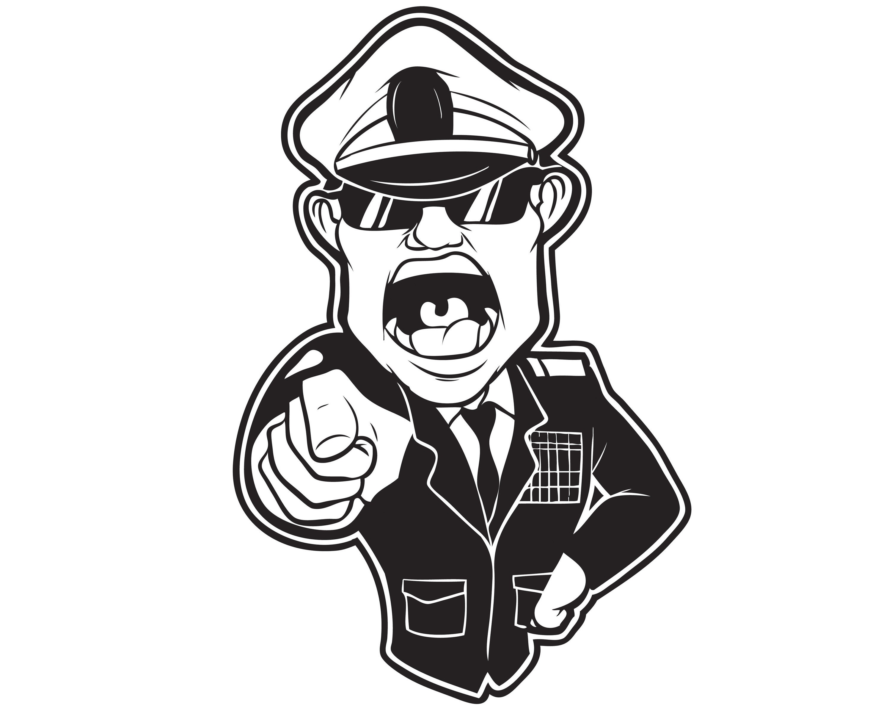 Cop Clipart Black And White