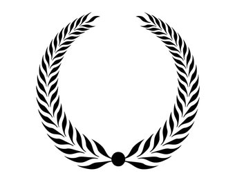 Wreath Olive Branch Leaves Logo Design Element Emblem Label Sticker ...