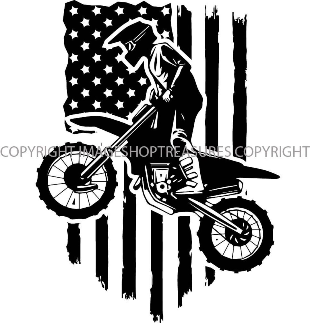 VECTOR Svg Motorcycle Racing American Flag Dirt Bike Helmet Motorcross ...
