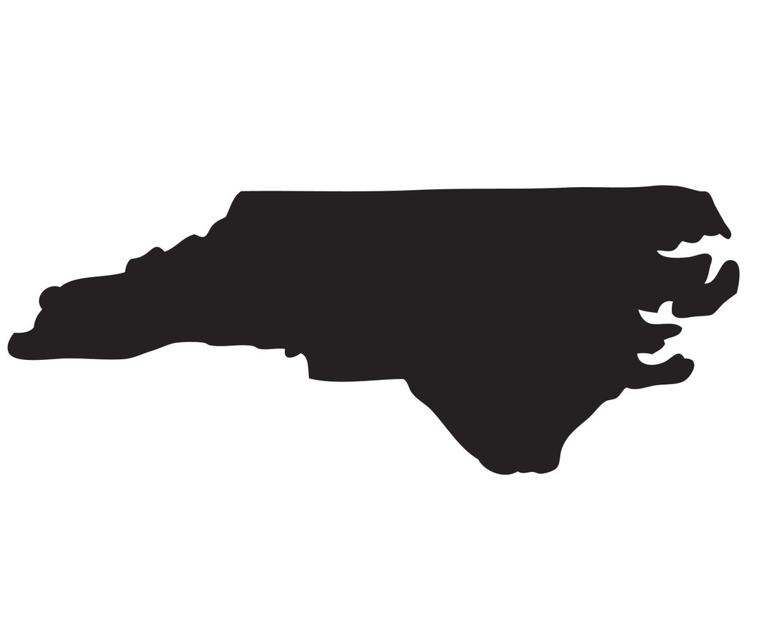 North Carolina State Silhouette Shape Map U.s.united America American ...