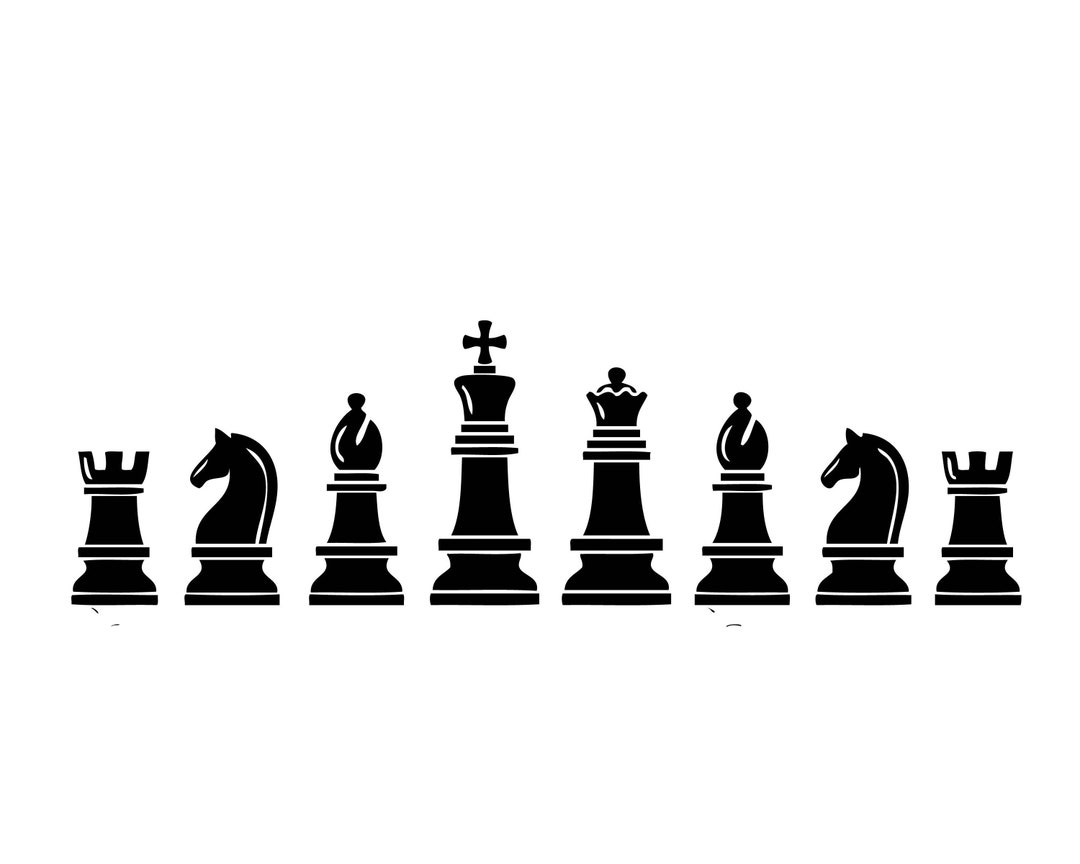 Chess Pieces Black Club Logo Sign Decal Board Game Check Mate Player ...