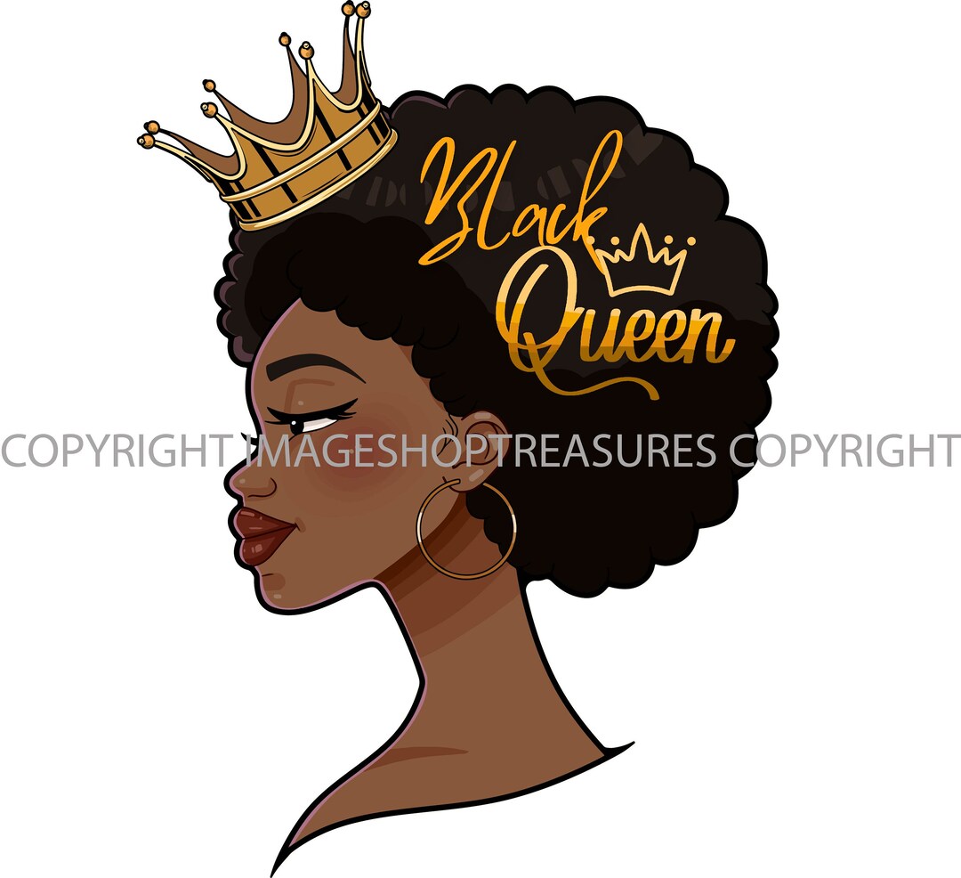 VECTOR Svg AFRO Black Queen Crown Royalty African American Ebony Nubian ...
