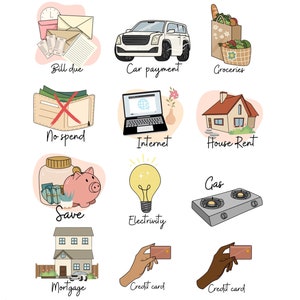 25 Piece Pre Cropped Bill Payment Reminder Icons Digital & Printable ...