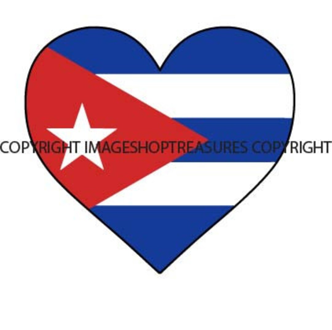 Vector Cuba Cuban Flag Heart Shaped Caribbean Country World National ...