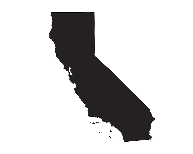California State Silhouette Shape Map U.S. US United America American ...