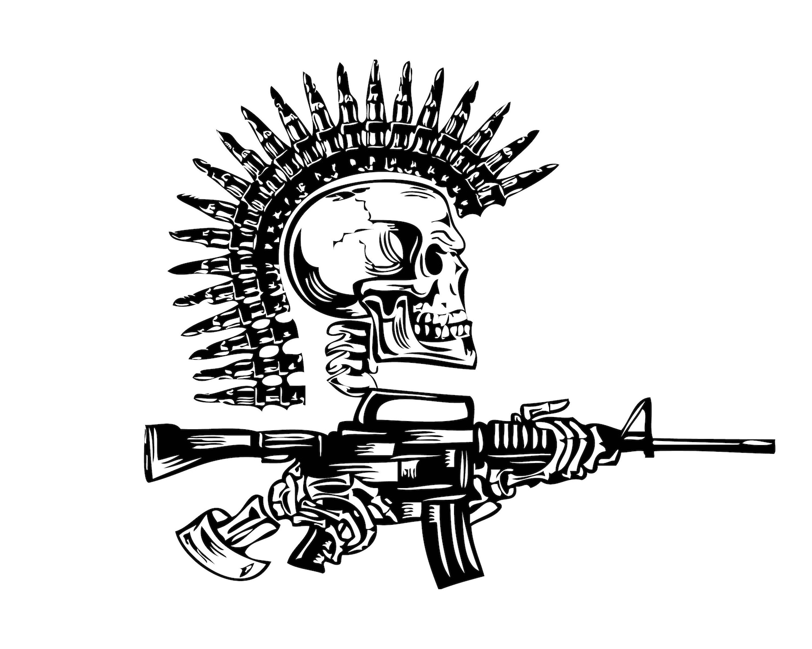 Military Skull AR15 AK47 Grim Reaper Gun Death Bullets Machine Ghost ...