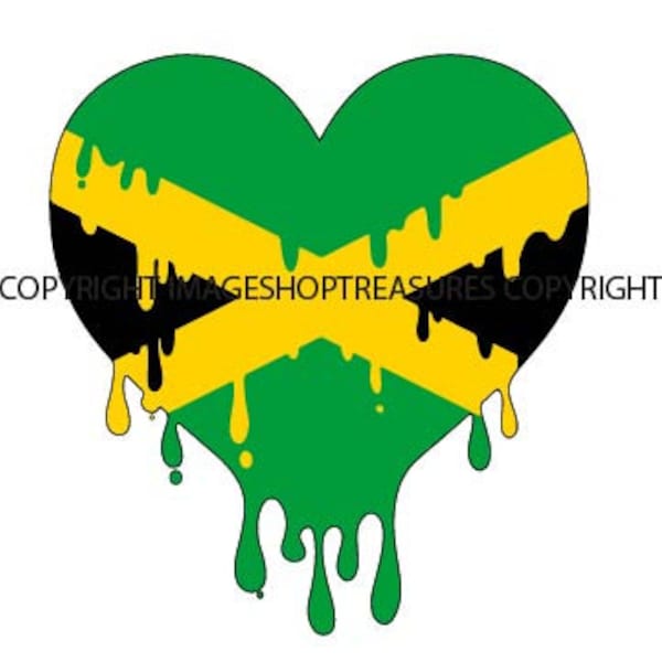 Jamaica Drip Heart Svg - Etsy