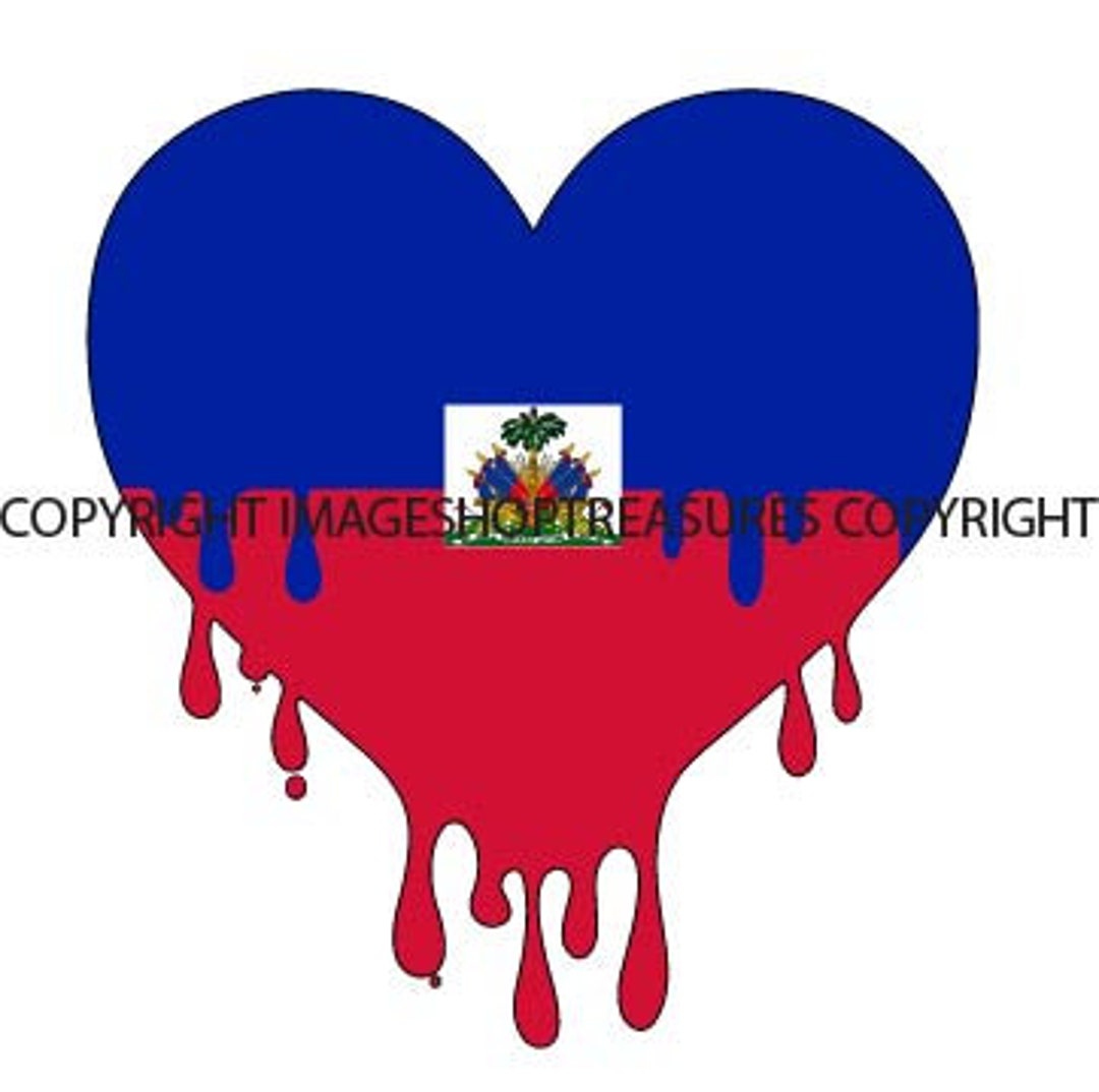 Vector Drip Dripping Heart Haiti Haitian Flag Heart Shaped Caribbean ...