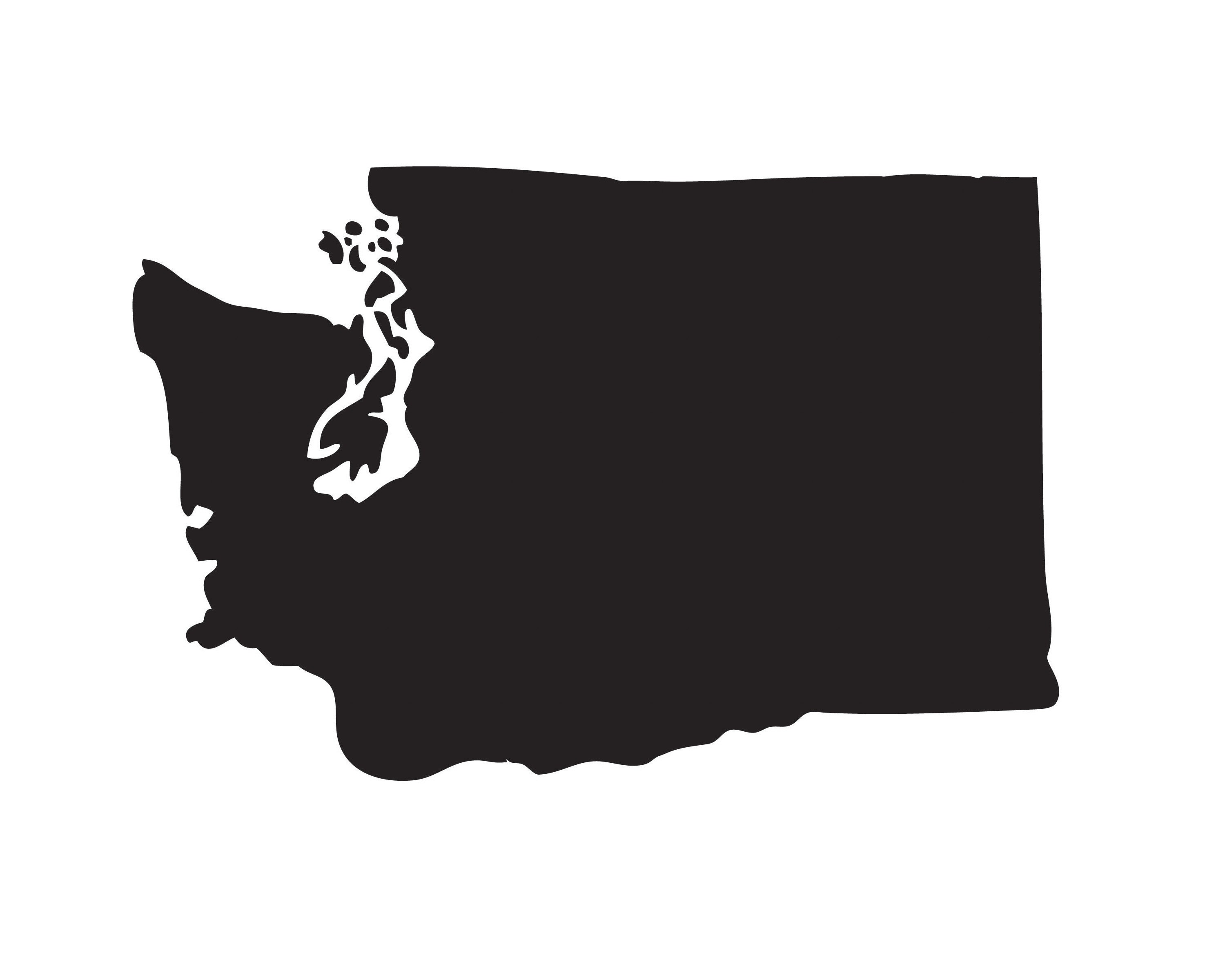 Washington WA State Silhouette Shape Map U.s.united America - Etsy