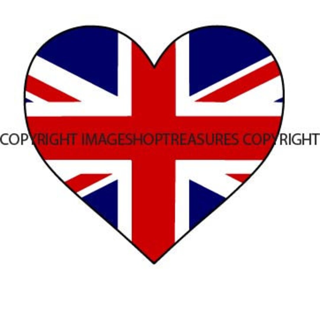 Vector United Kingdom UK British Flag Heart Shaped Europe America ...