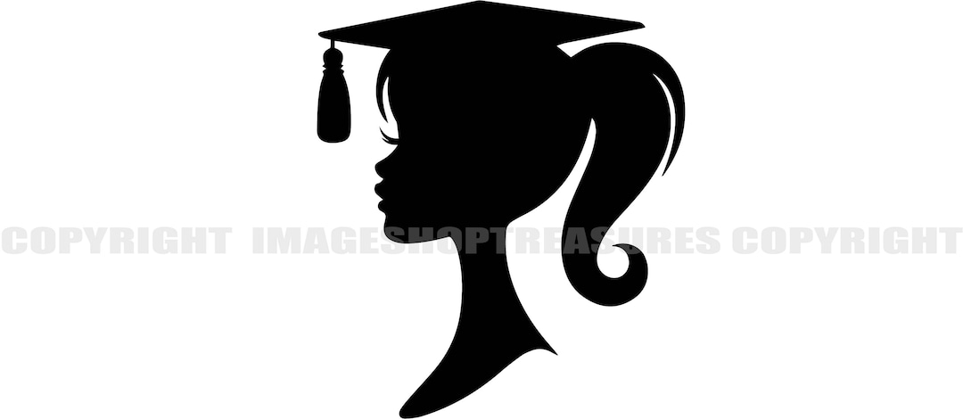 Girl Lashes Ponytail Graduation Cap Gown High School College Middle ...