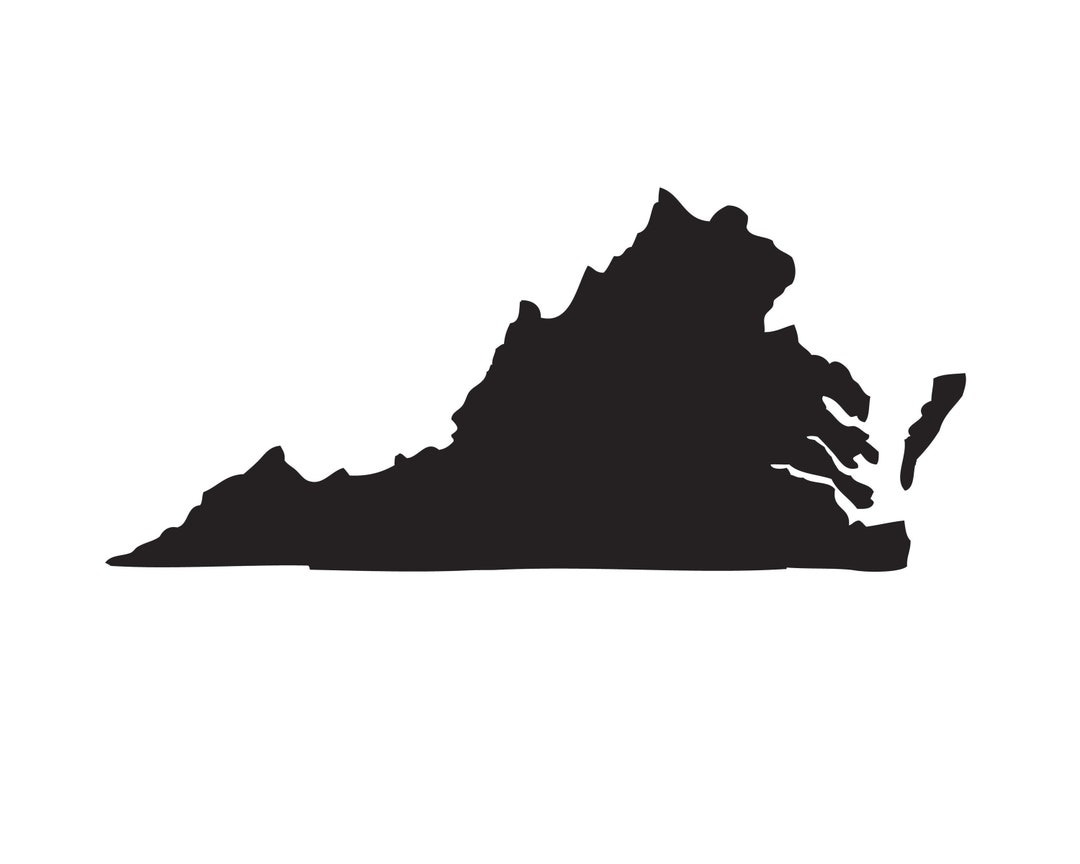 Virginia VA State Silhouette Shape Map U.s.united America American ...