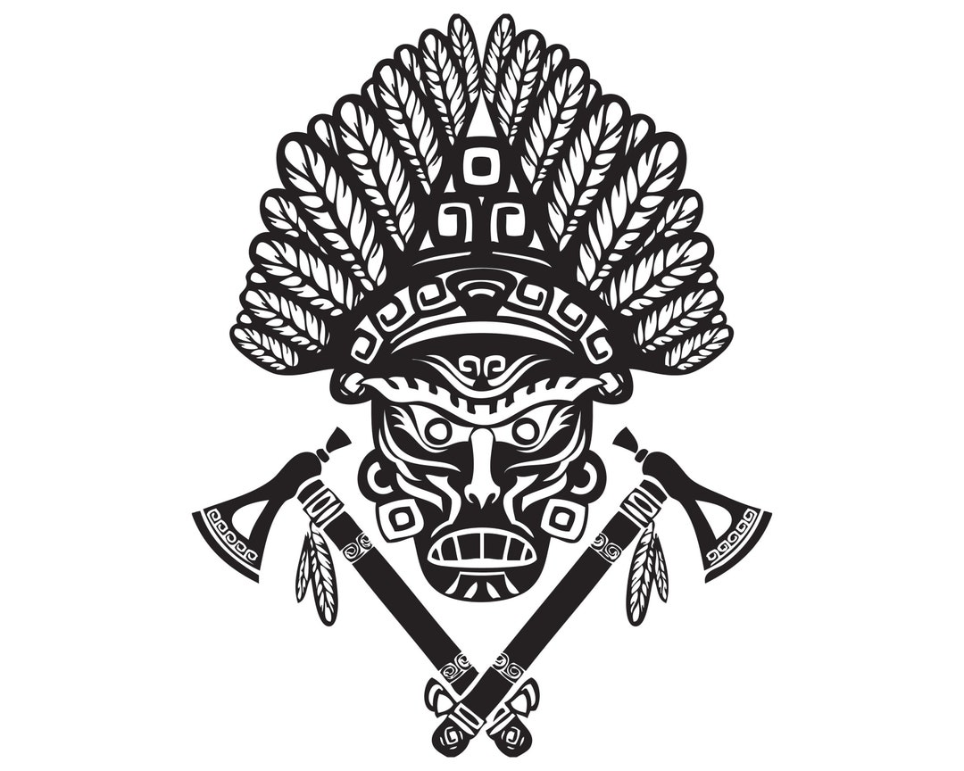 American Indian Tribe Mask Native American VECTOR Chief Head ...
