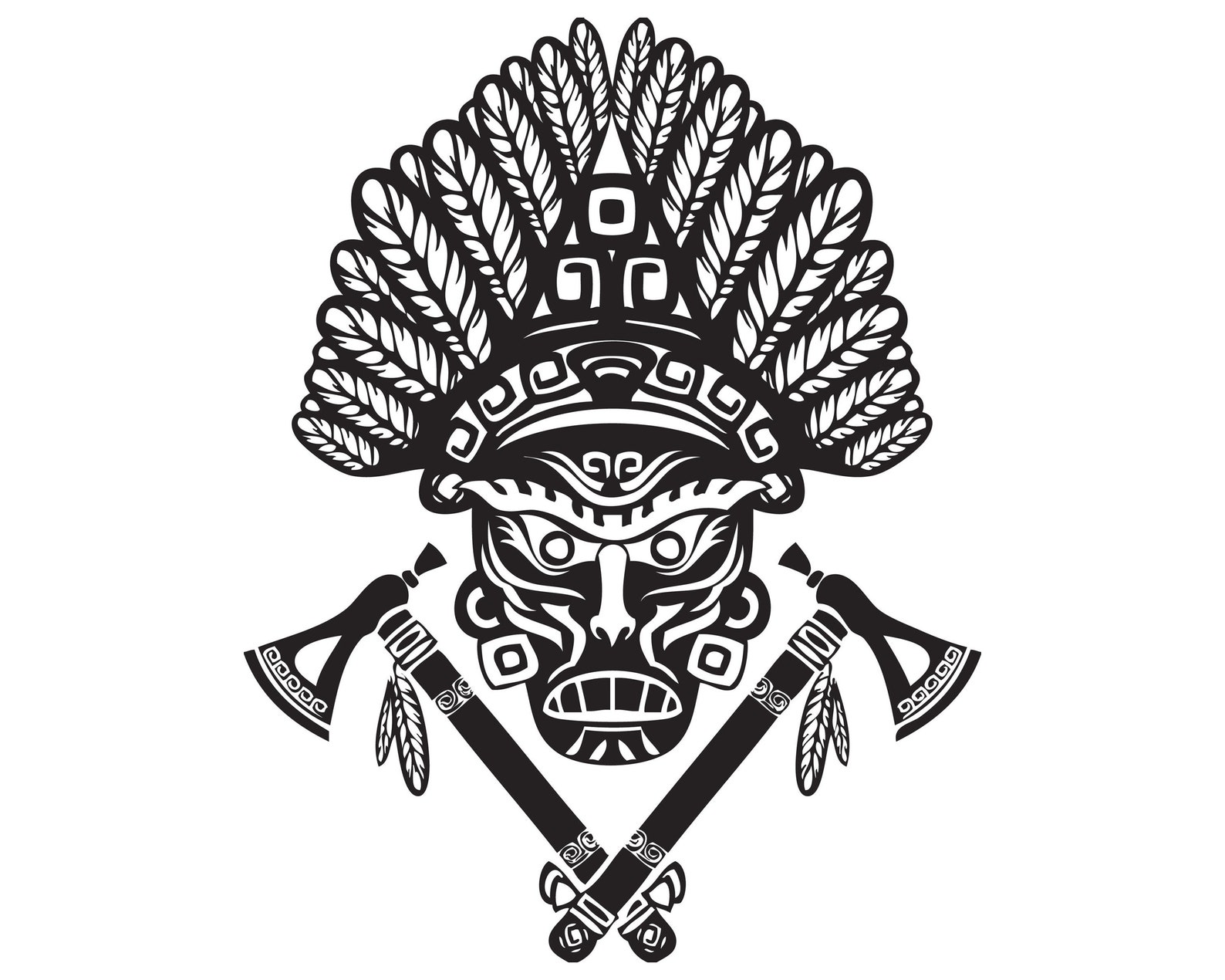 American Indian Tribe Mask Native American VECTOR Chief Head ...