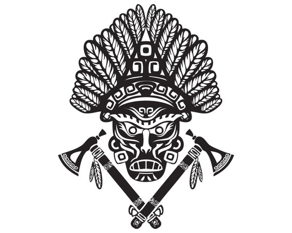 American Indian Tribe Mask Native American VECTOR Chief Head | Etsy