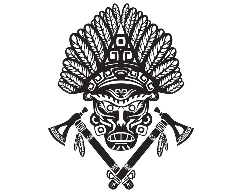 American Indian Tribe Mask Native American VECTOR Chief Head ...