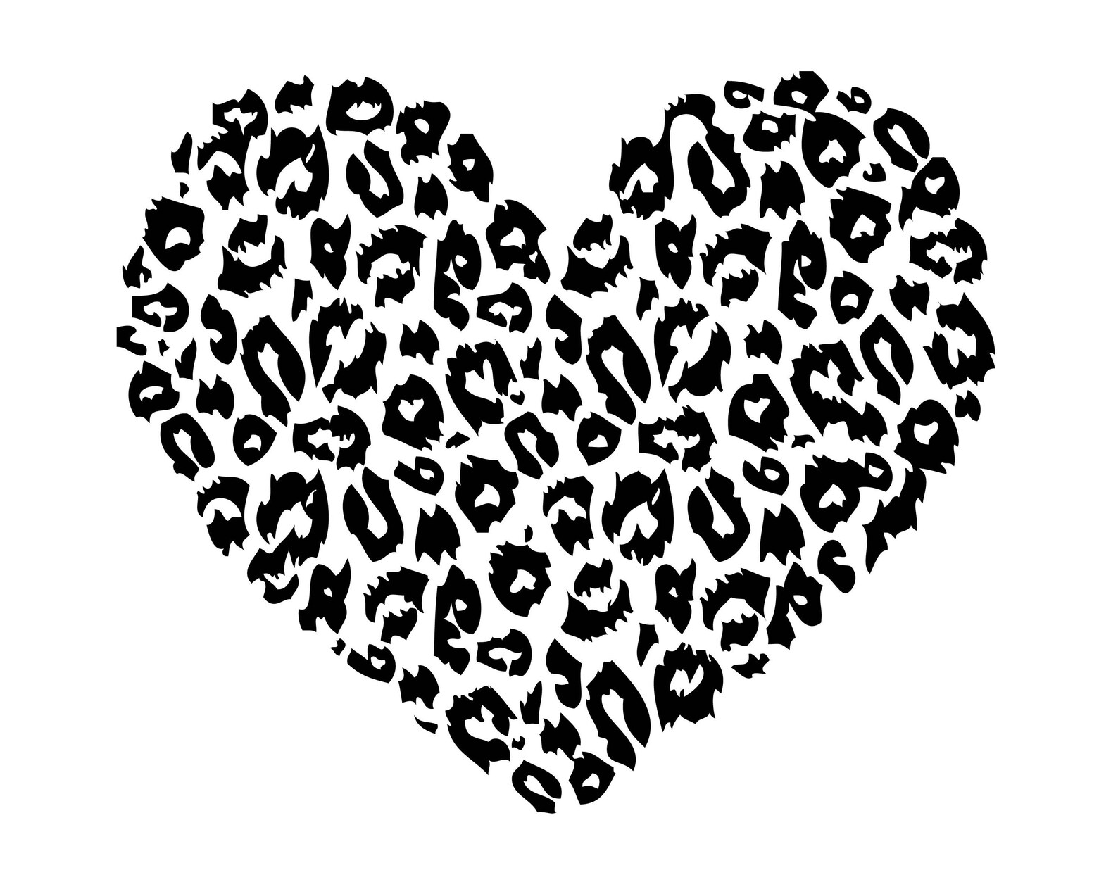 Leopard Print Heart Love Animal Card Invitation Tiger Zoo Camo - Etsy