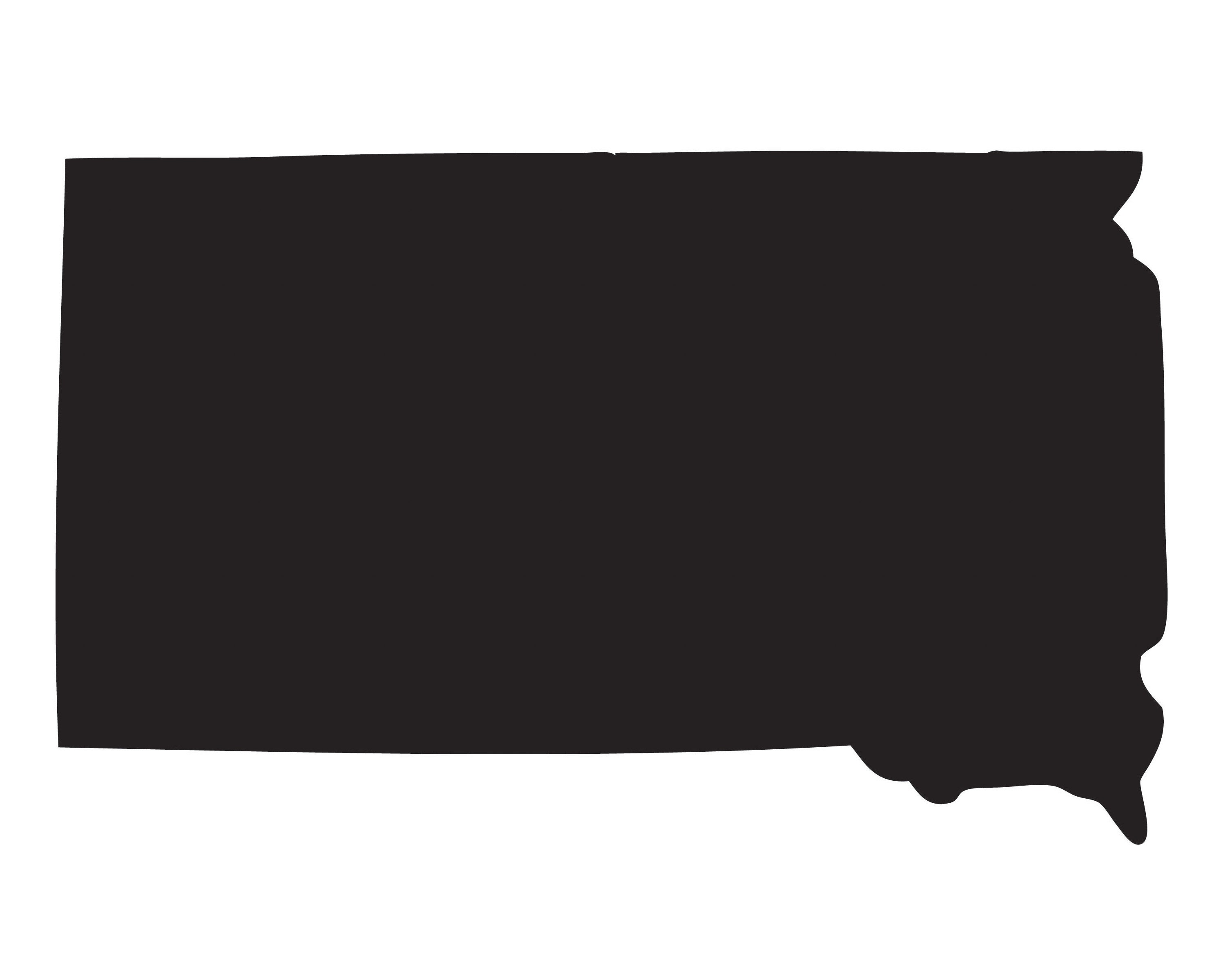 South Dakota SD State Silhouette Shape Map U.s.united America - Etsy