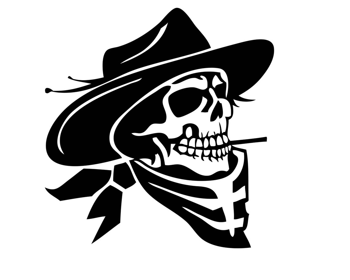Cowboy Logo Skull Bones Bandit Bandana Tattoo Decal Rebel - Etsy
