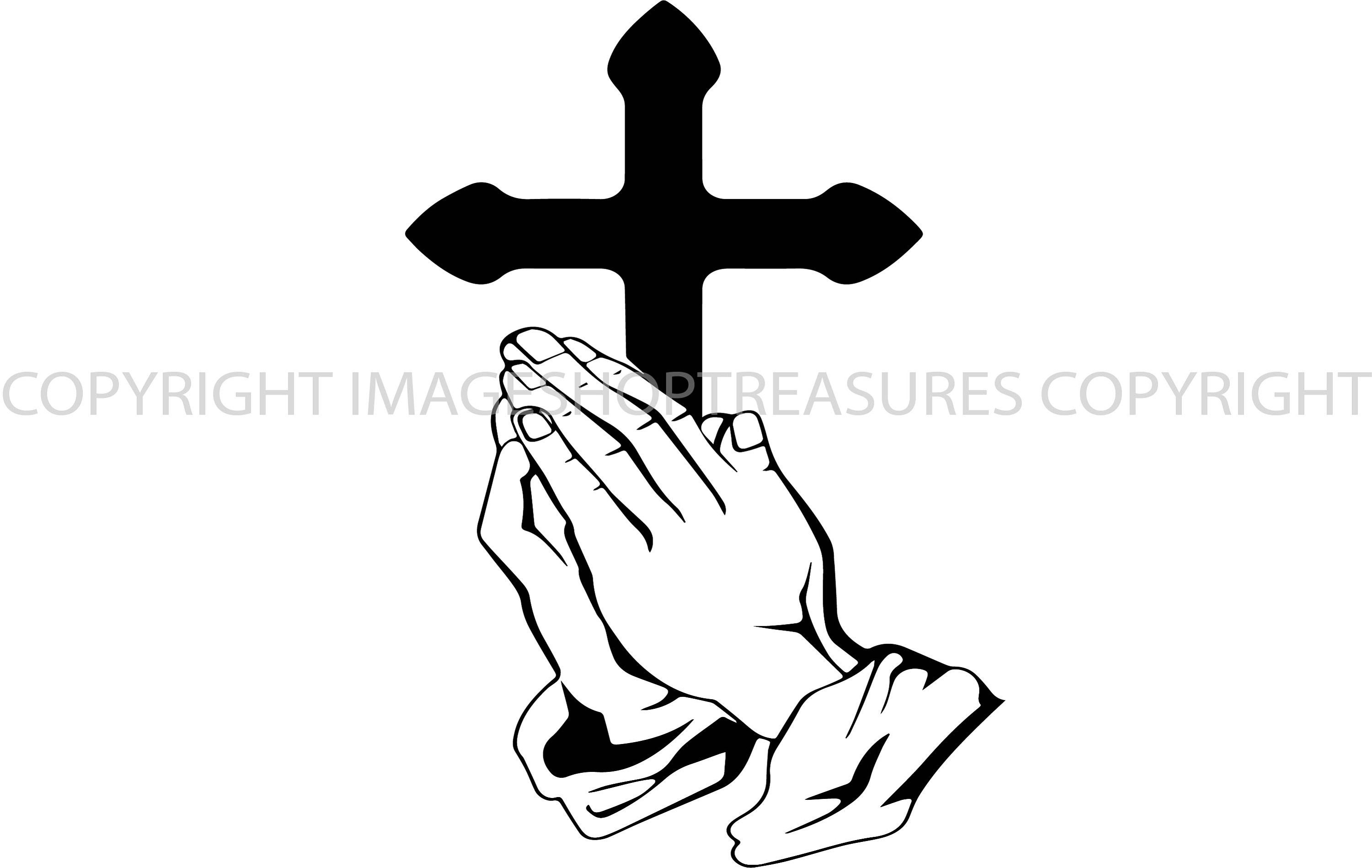 Drawings Of Praying Hands With A Cross