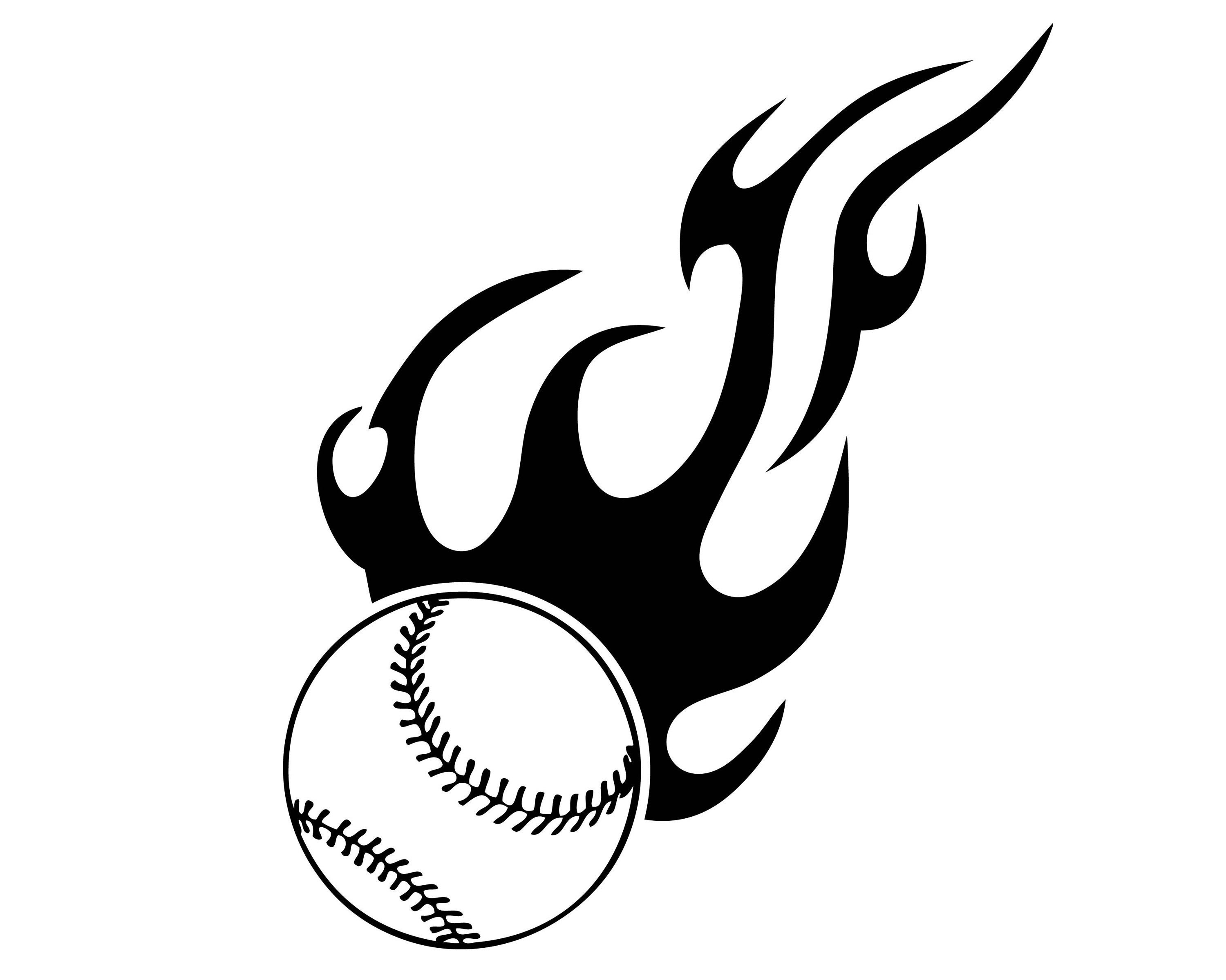 Baseball Flame 2 Thrower Smoke Flames Symbol Vector Logo | Etsy