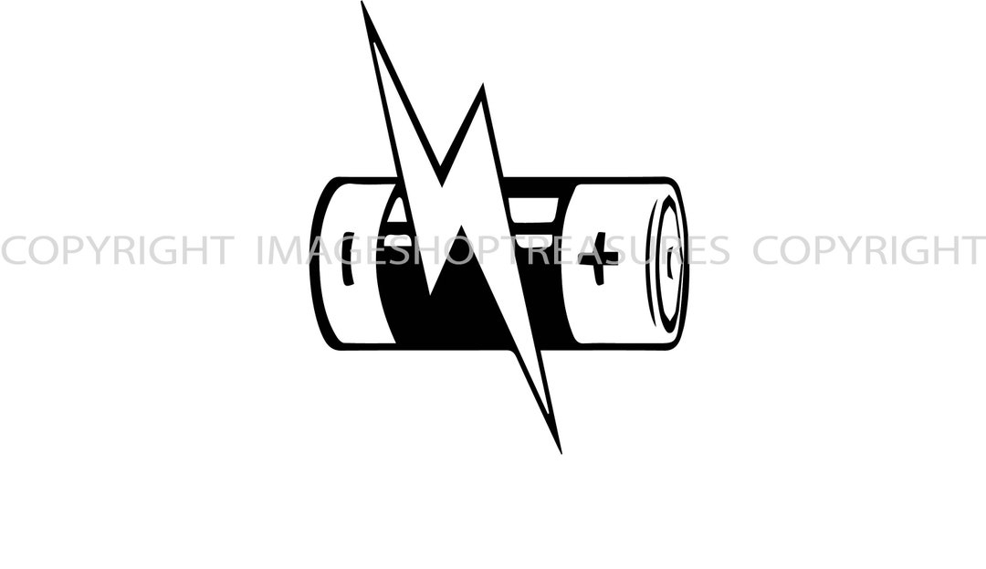 Battery Logo Lightning Image Vector Power Charge Black White Sign ...