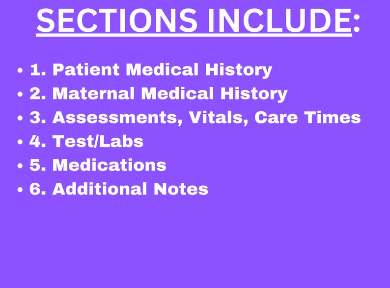 7 Pack NICU THREE 3 Patient Printable Nursing Sheet Neonatal Intensive ...