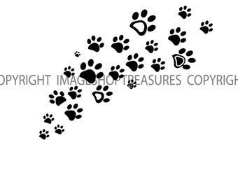 Cat Paw Print Track. Cut Files for Cricut. Clip Art - Etsy