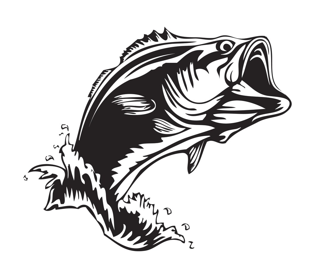 Bass Fishing Salt Fly Logo Angling Fish Hook Fresh Water Hunt ...